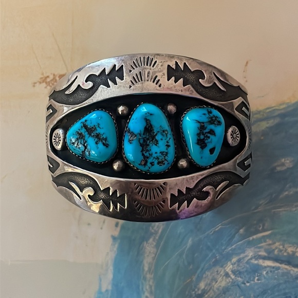 Howard Begay | Accessories | Vintage Navajo Sterling Turquoise Bangle ...